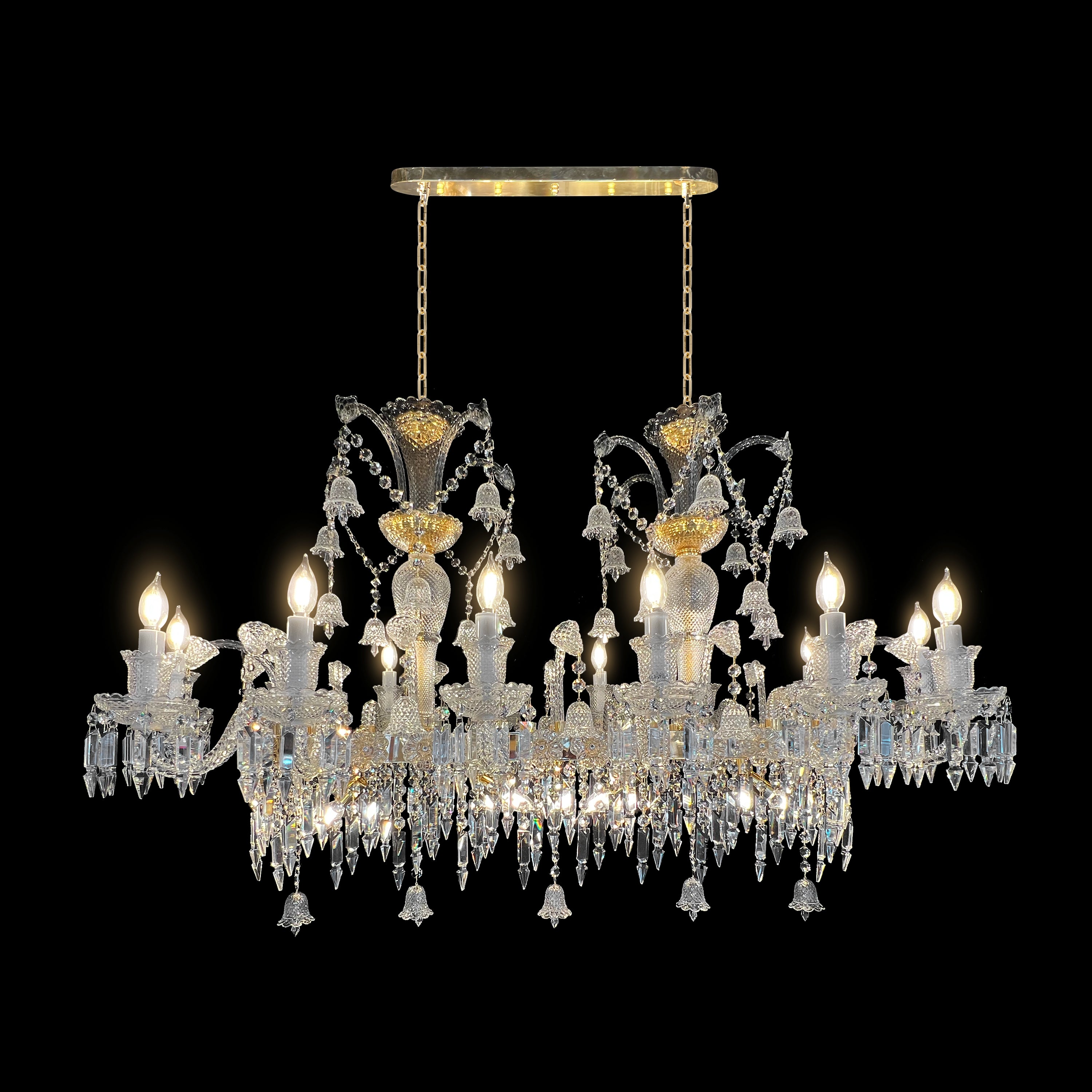 Luxury Gold Crystal Linear Chandelier 18 Light French Empire – US ...